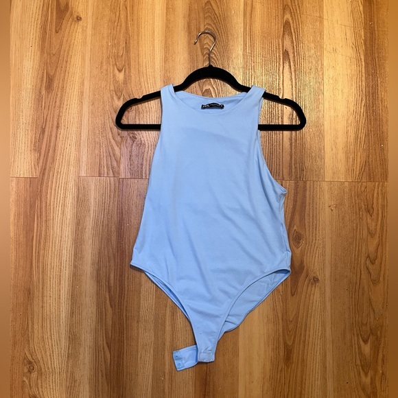 Zara | Tops | Zara Light Blue Bodysuit | Poshmark